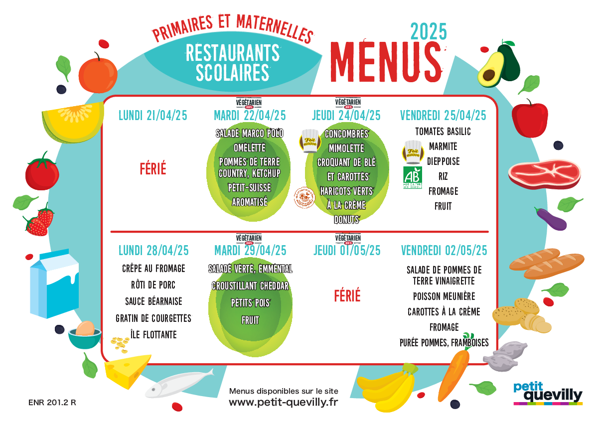 Menu Cantine Petit Quevilly